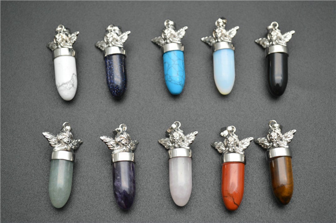 1pc Bullet Shape Stones Baby Angel Love Pendant - Etsy