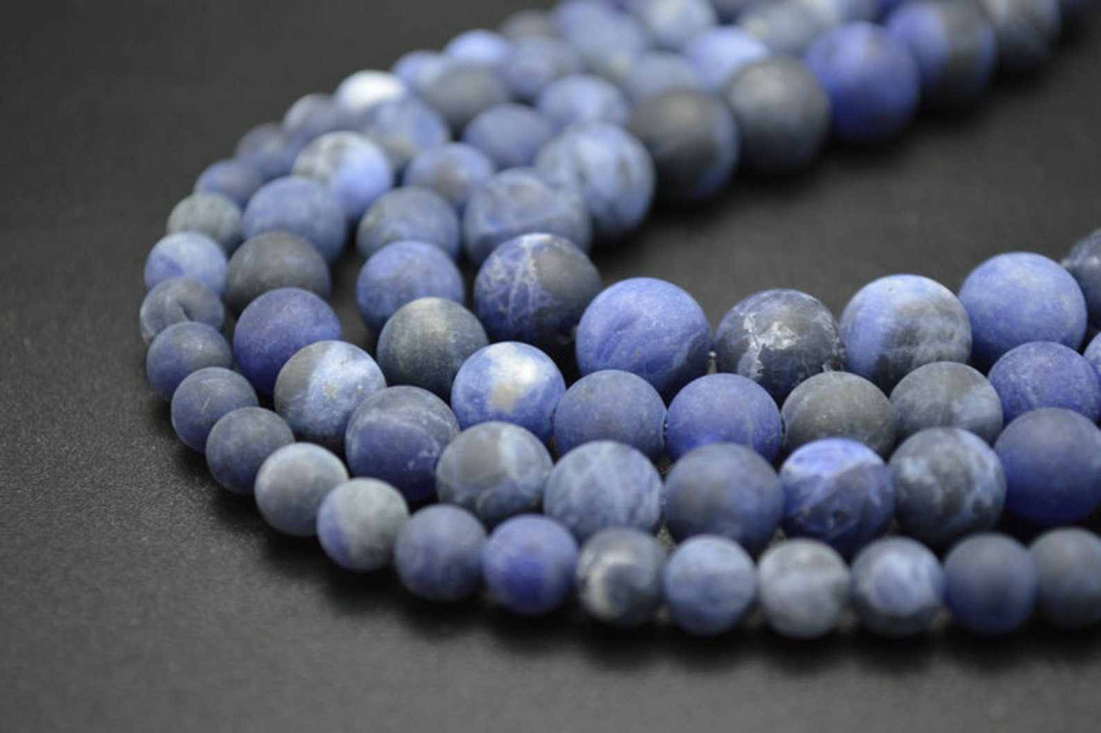 1 Strand Natural Dull Polished Matte Sodalite Stone Round | Etsy