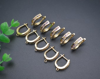 Stainless Steel Circle Earring Clasps Pink Enamel Thick Hoop - Etsy