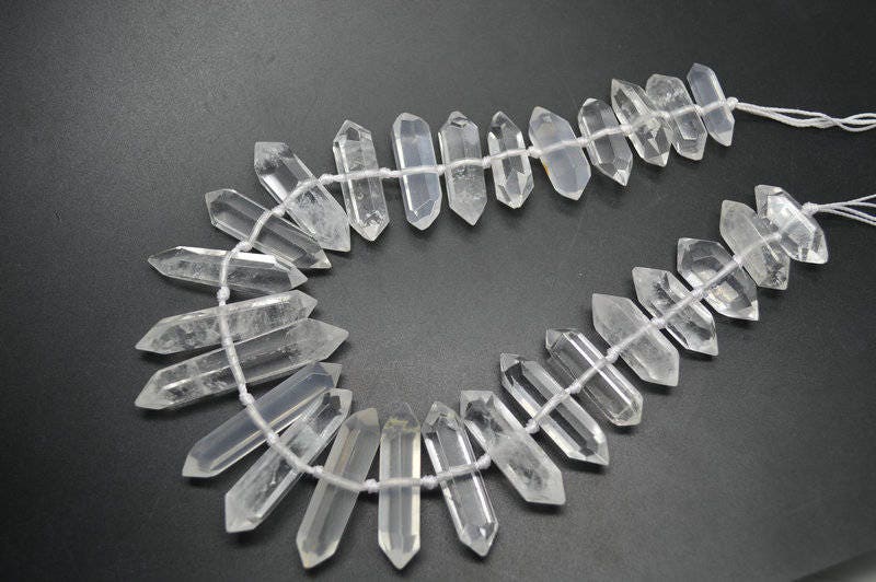 Natural Clear Crystal Double Point Pillar Stone Graduated - Etsy