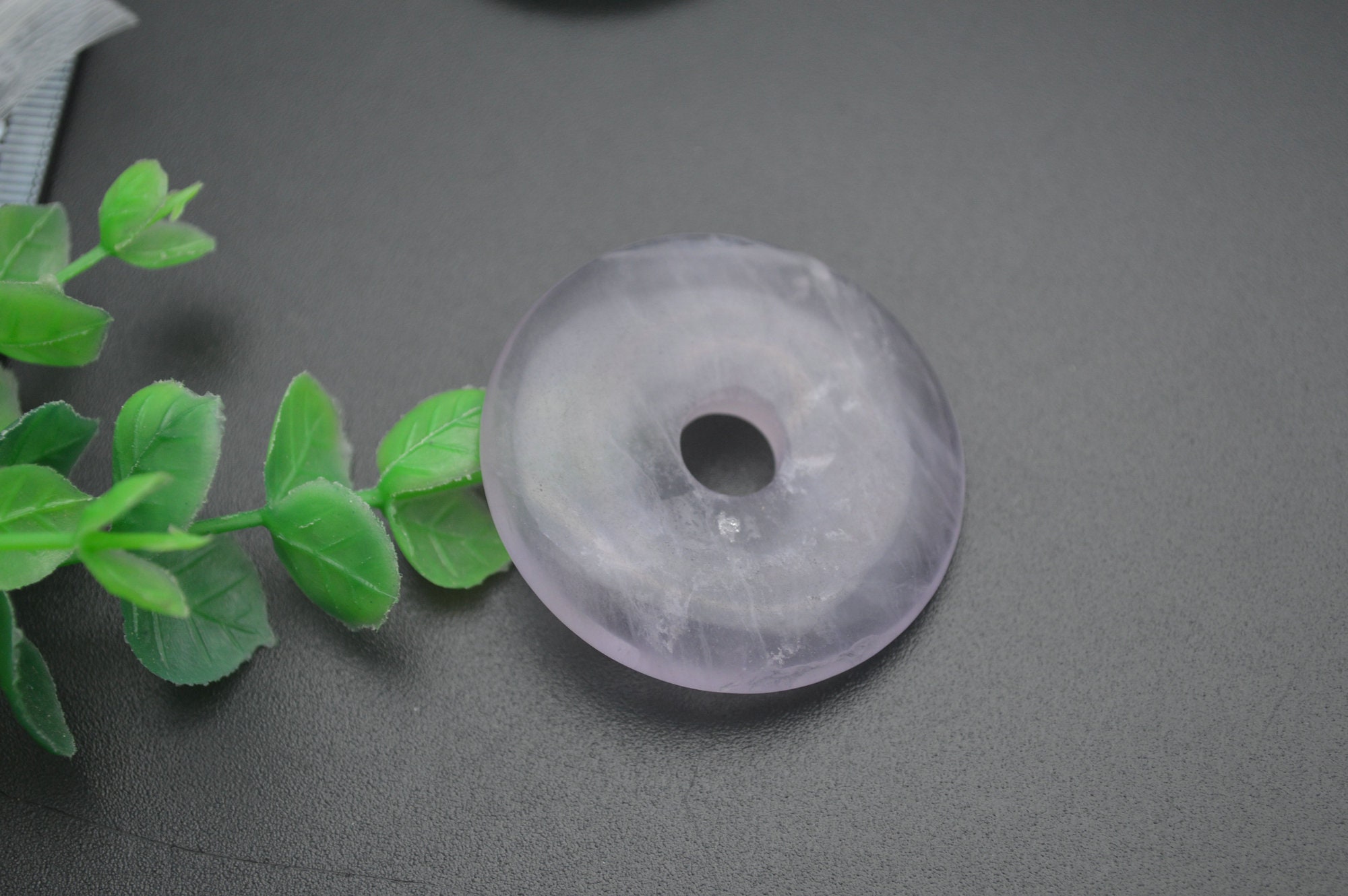 40mm Big Size Gemstone Donut Pendant Crystal Rose Quartz Green ...