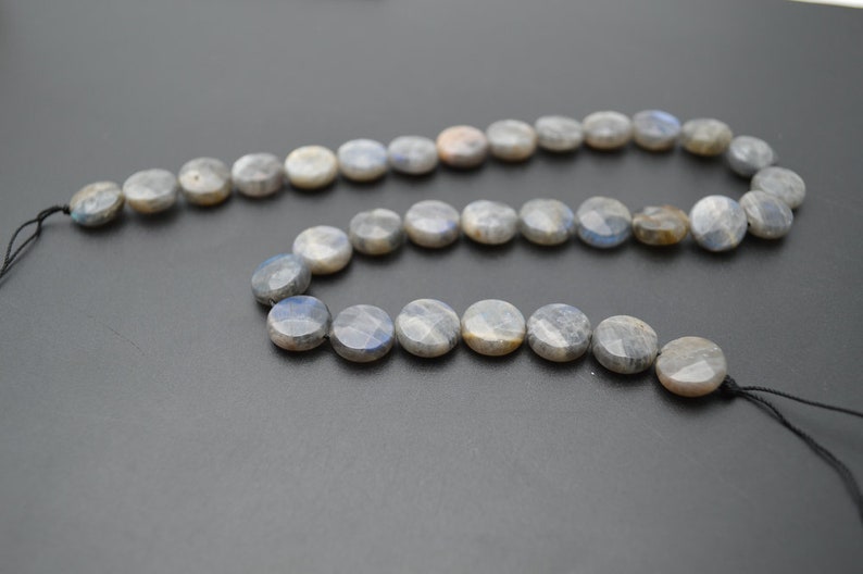 Faceted Natural Labradorite Flat Round Coin Shape Stone Loose - Etsy