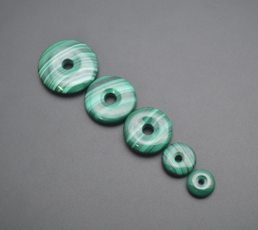 Grade A Natural Malachite Gemstone Round Donut Pendant - Etsy
