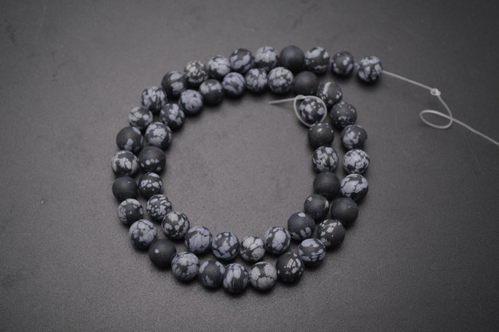 Dull Polished Matte Black and White Veins Snow Flake Stone | Etsy