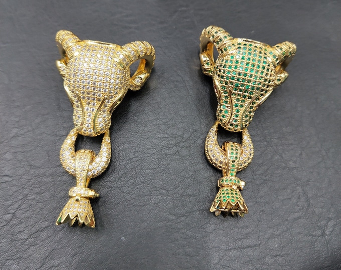 1pc Big Size 30x60mm Goat Bull Head Necklace Pendant Animal Tassel ...
