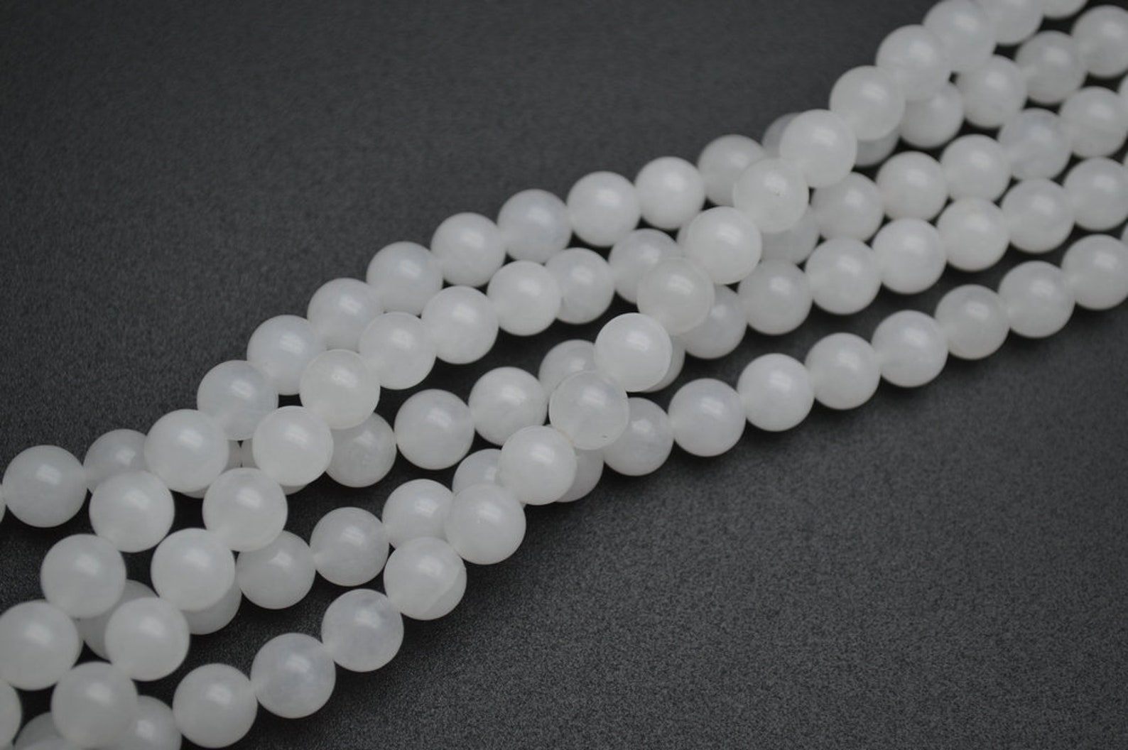 6mm 8mm Smooth Natural White Marble Jade Stone Round Loose Beads - Etsy