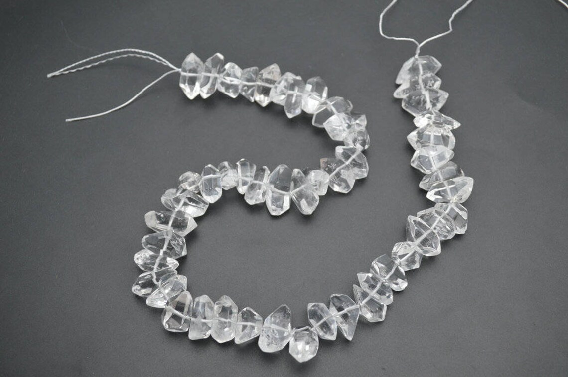 Polished Natural Clear Crystal Freeform Nuggets Hole in Center Stone ...