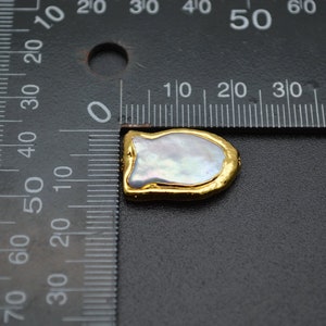3pc 24k Gold Electroplating Natural White Pearl Fish Shape Spacer Loose ...