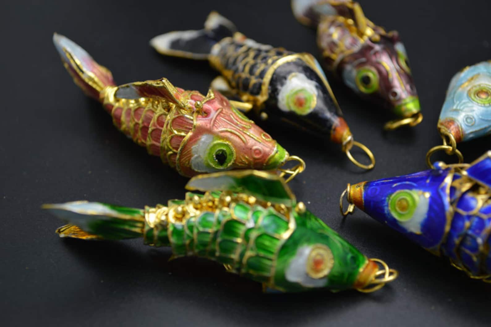 8085mm Big Size Various Color Cloisonne Enamel Carp Fish - Etsy