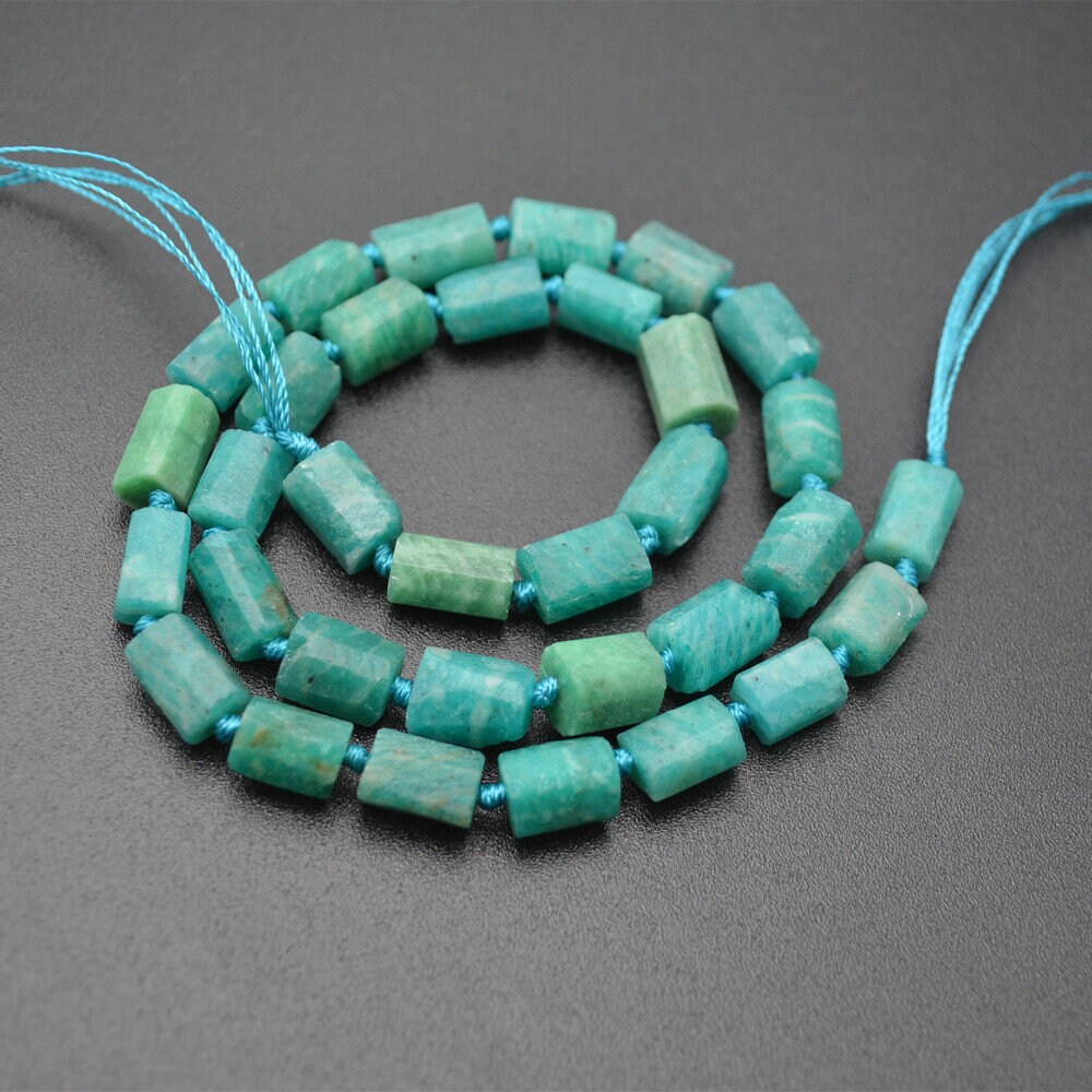 Natural Gemstone Stone Cylinder Tube Beads ( Amazonite / Lapis ...
