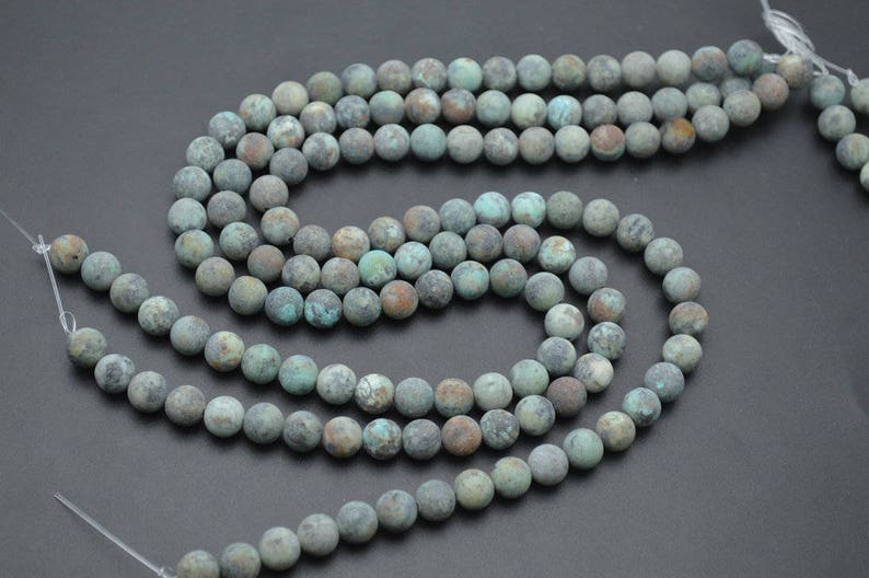 Matte Dull Polished Natural African Turquoise Stone Round | Etsy
