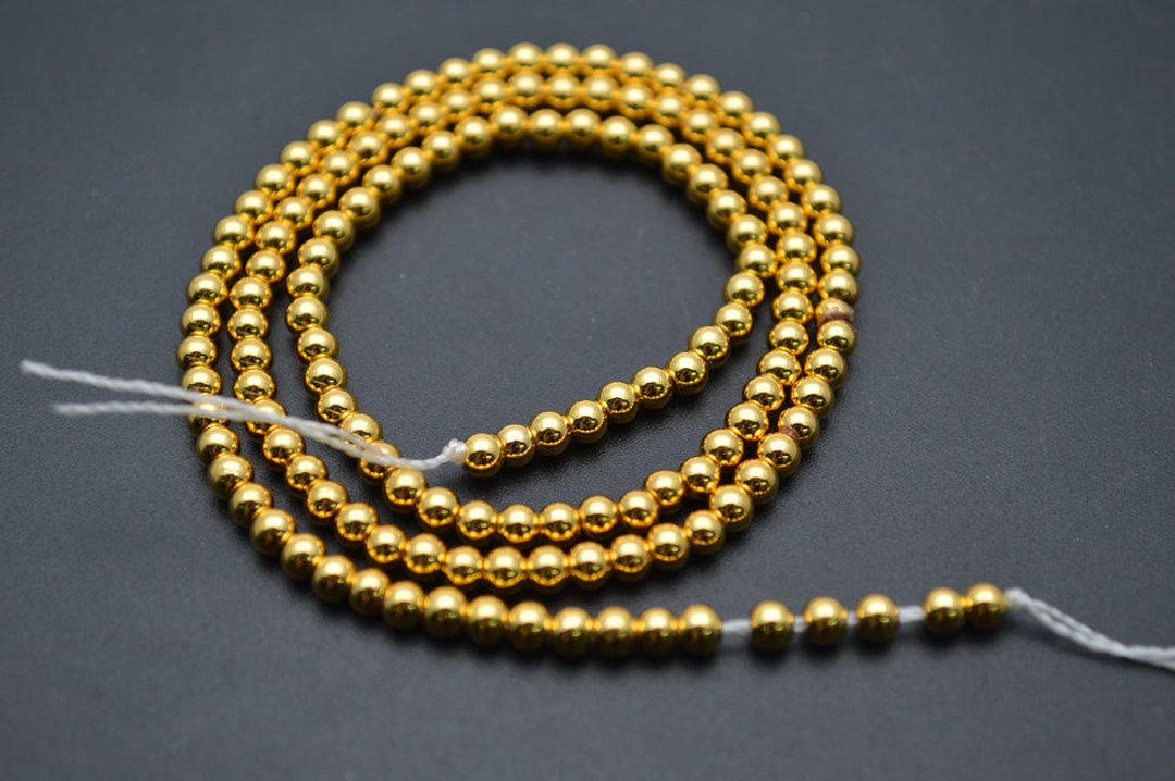 Smooth Hematite Gold Color Electroplating Round Loose Beads 2mm~12mm - Etsy