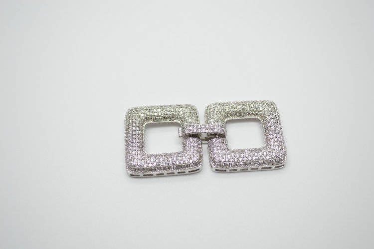 3pc Multi Holes Big Double Square Shape Paved CZ Beads - Etsy