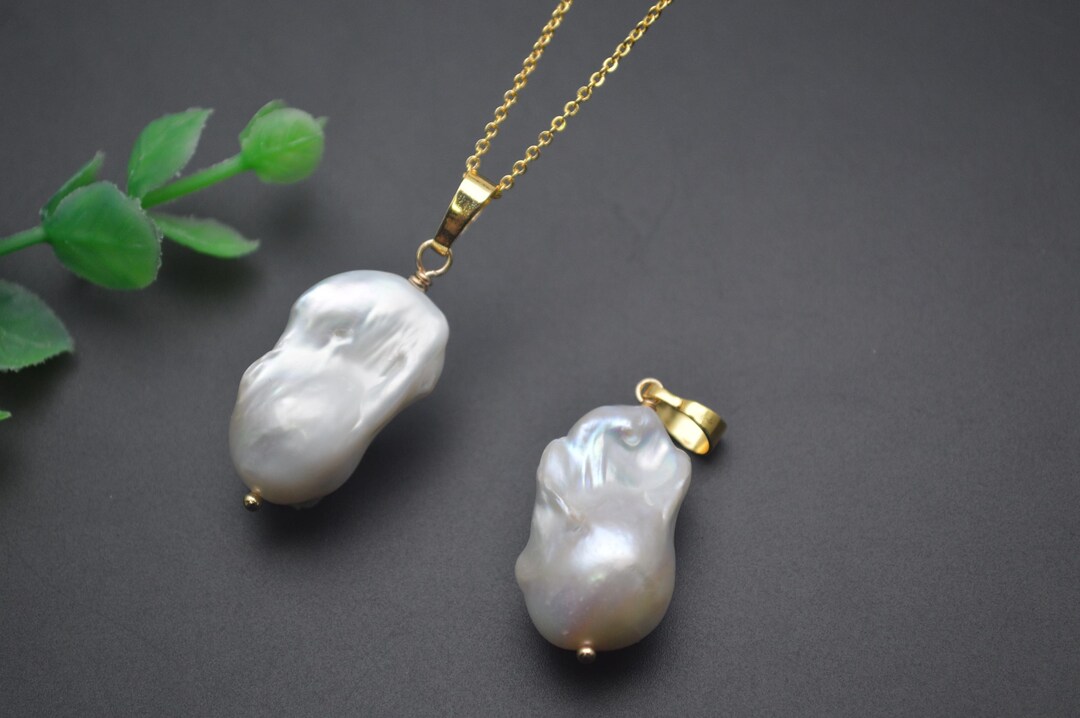 1pc Natural White Baroque Pearl Pendant for Necklace or Earrings Making ...