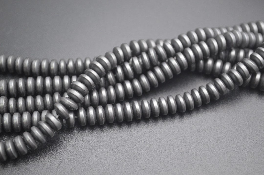 Matte Smooth Hematite Rondelle Spacer Loose Beads 2x4mm 3x6mm 4x8mm DIY ...