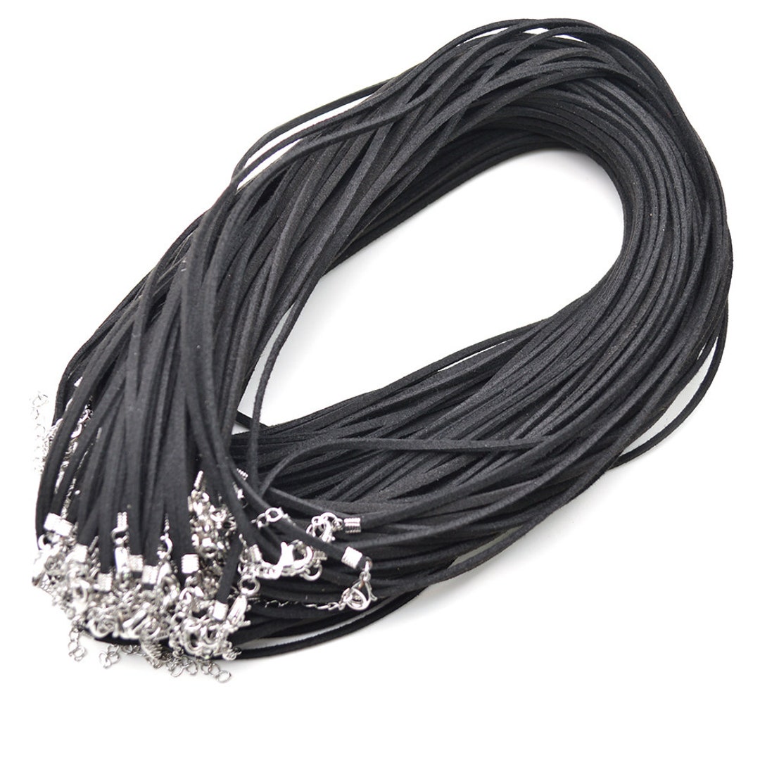 100pc Soft Black Square Cord Thread Necklace Chains 18" 24" 30" Length ...