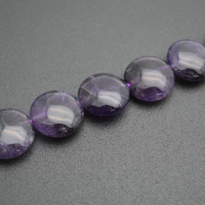 16mm Smooth High Quality Natural Amethyst Stone Coin Flat Round Loose ...
