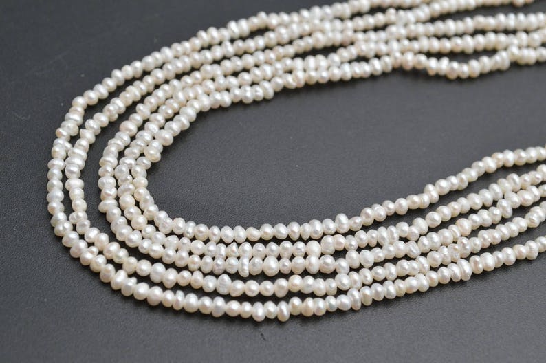 1strand 2.53.5mm Natural Fresh Water Pearl Seed Oval Loose - Etsy