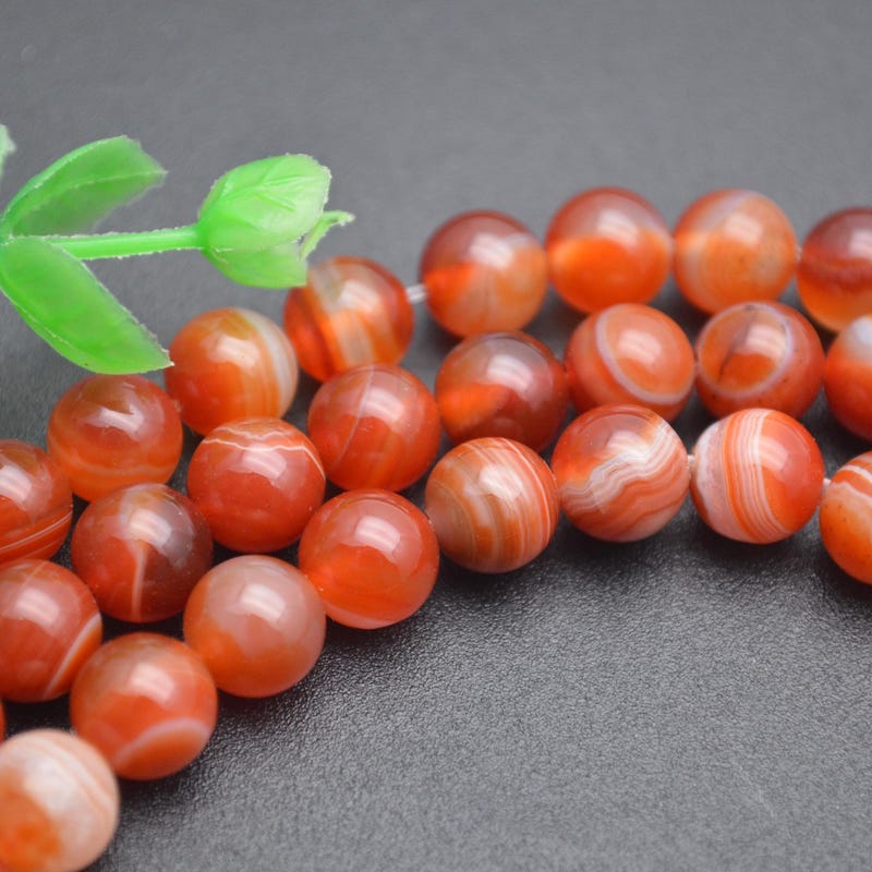 Carnelian 16mm Bead Bracelet - Etsy UK