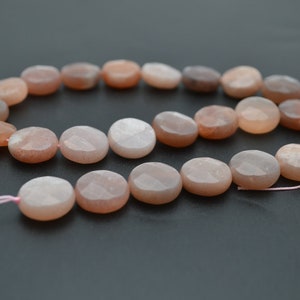 Faceted Natural Sunstone Flat Round Coin Shape Peach Moonstone Stone ...
