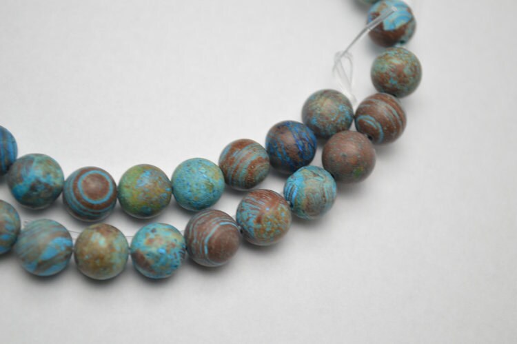 Matte Banded Blue Ocean Agate Stone Round Loose Beads 6mm 8mm - Etsy