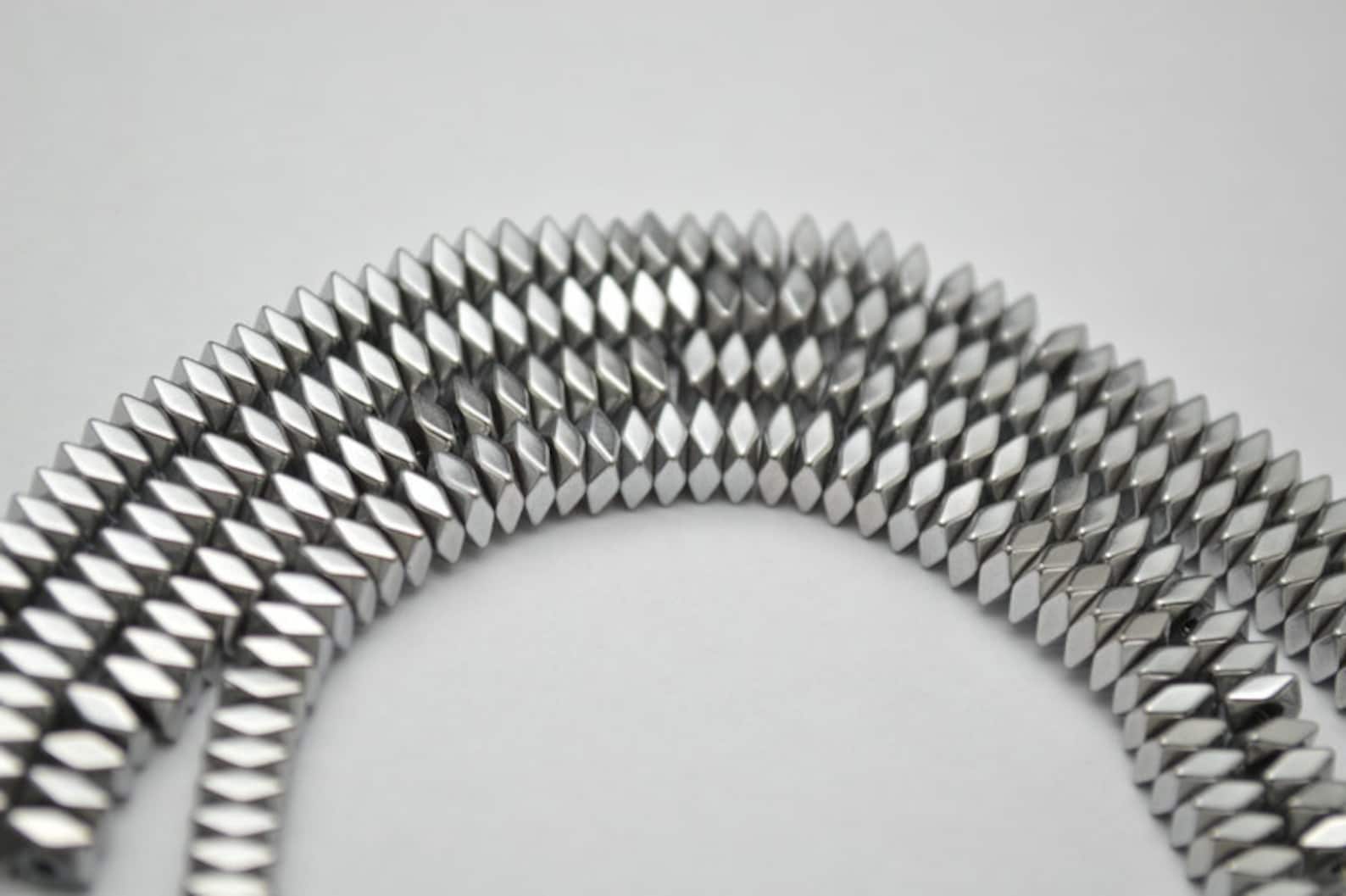 1strand Edge Cutting 4mm Silver Color Plating Hematite Square - Etsy