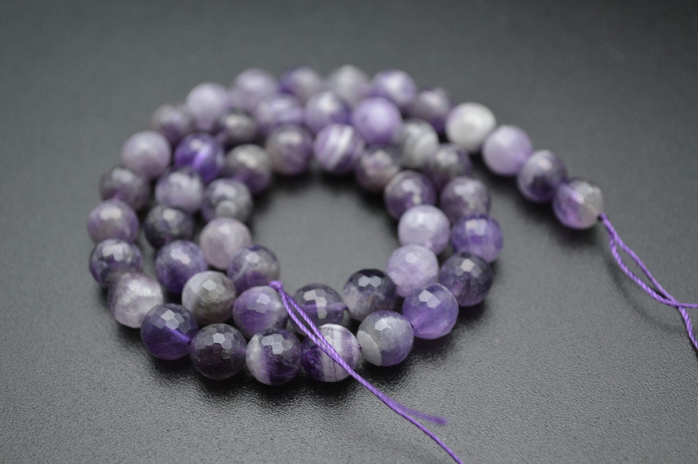 Faceted Natural Gog Teeth Amethyst Stone Round Loose Beads 6mm - Etsy