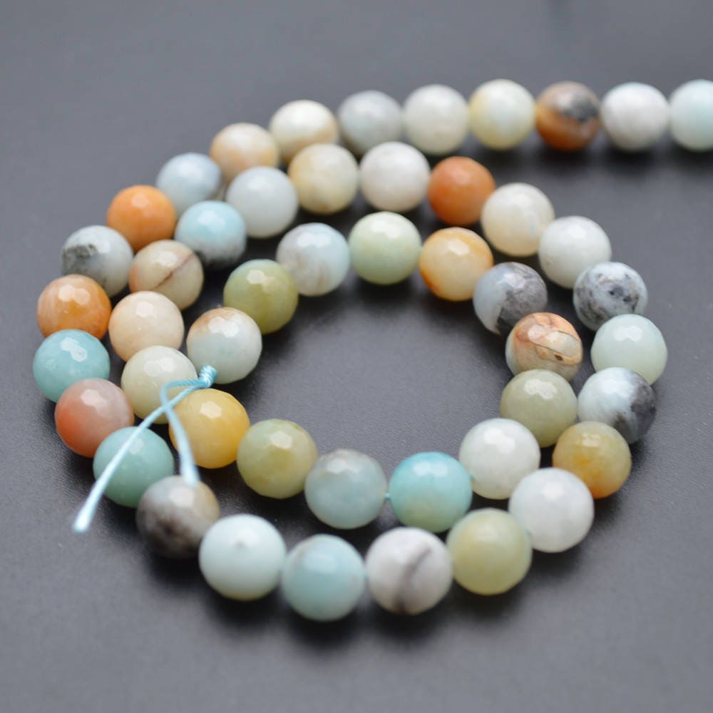 1 Strand Faceted 4mm12mm Natural Mix Color Amazonite Stone | Etsy