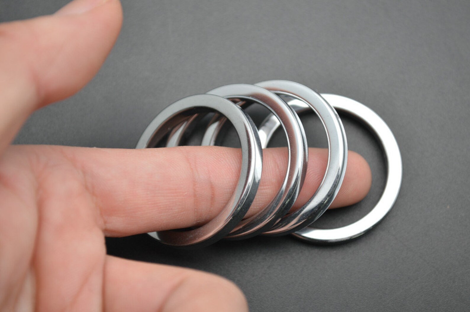 10pc Silver Color Plating Big Size 38mm Hematite Round Circle | Etsy