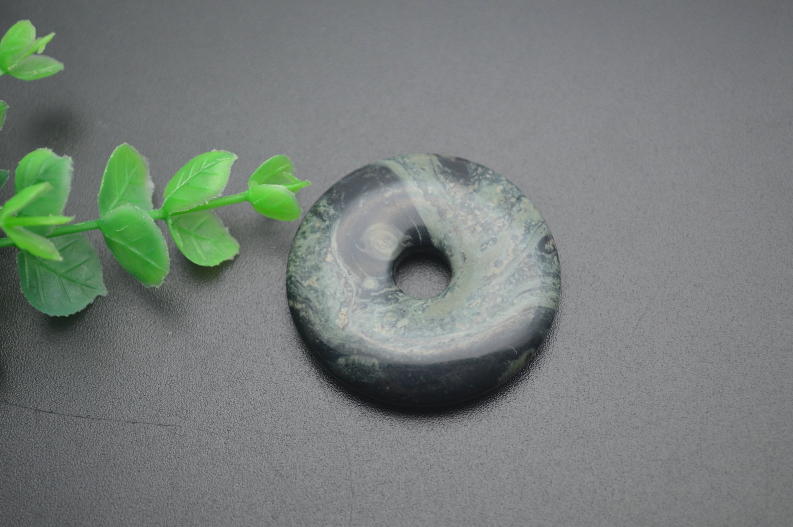 40mm Big Size Gemstone Donut Pendant Crystal Rose Quartz Green ...