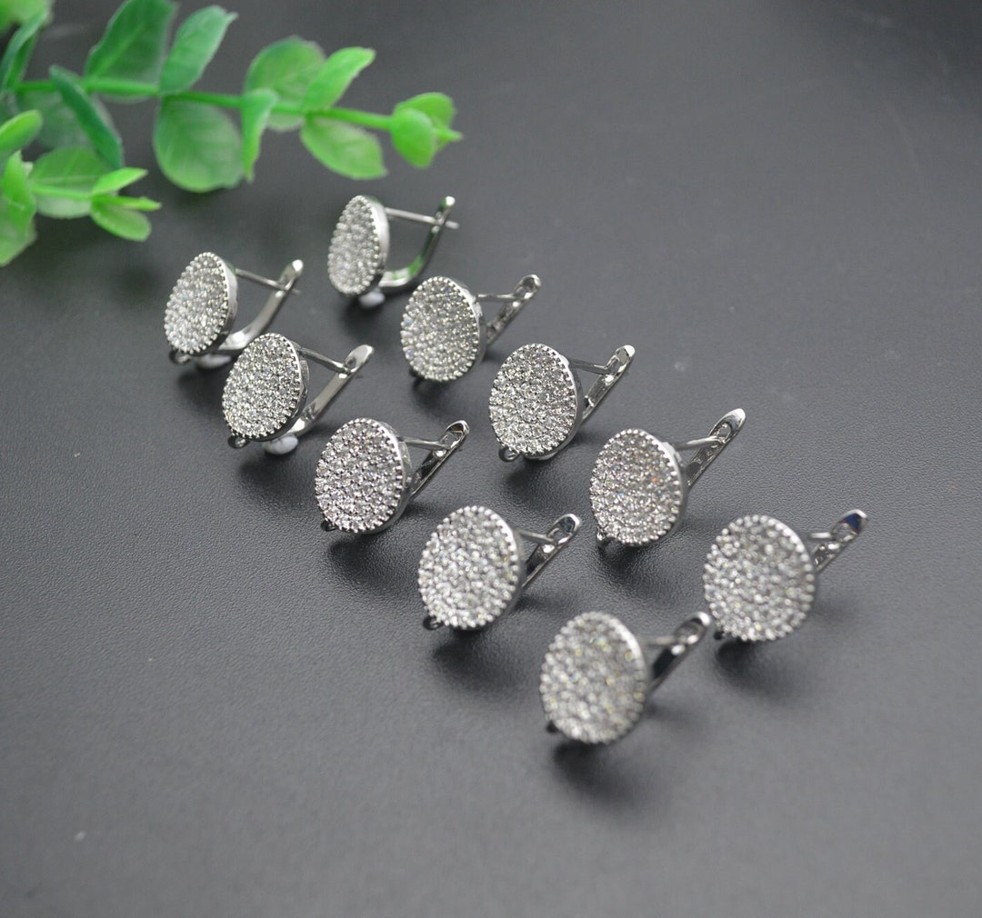 Nickle Free 10pc Round Coin Shape Metal Earring Hook Clasps Leverback ...
