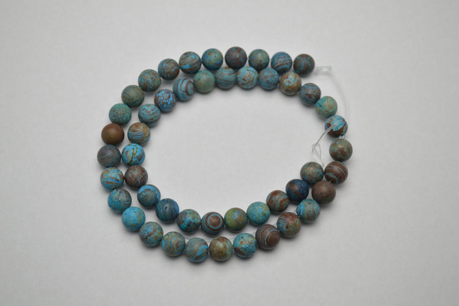 Matte Banded Blue Ocean Agate Stone Round Loose Beads 6mm 8mm - Etsy