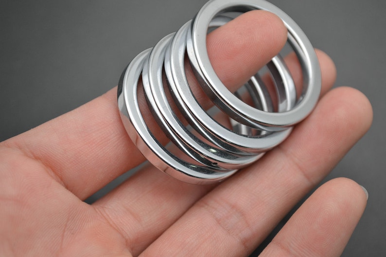 10pc Silver Color Plating Big Size 38mm Hematite Round Circle | Etsy