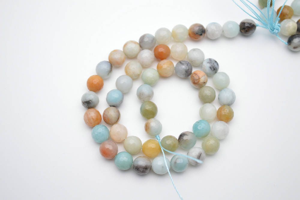 1 strand Faceted 4mm12mm Natural Mix color Amazonite Stone | Etsy