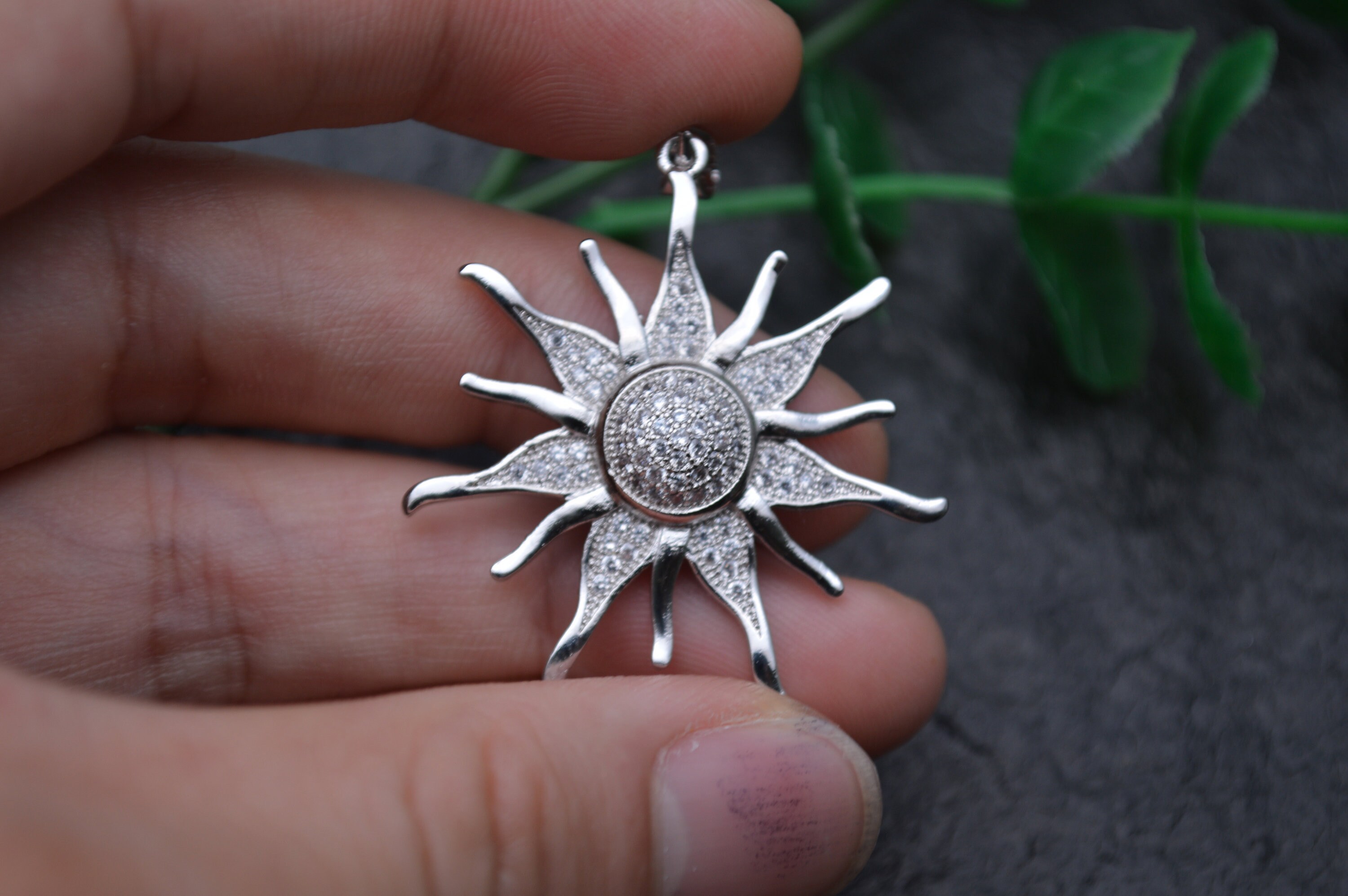 1pc High Quality CZ Paved Sun Star Shape Metal Charm Pendant Fit ...