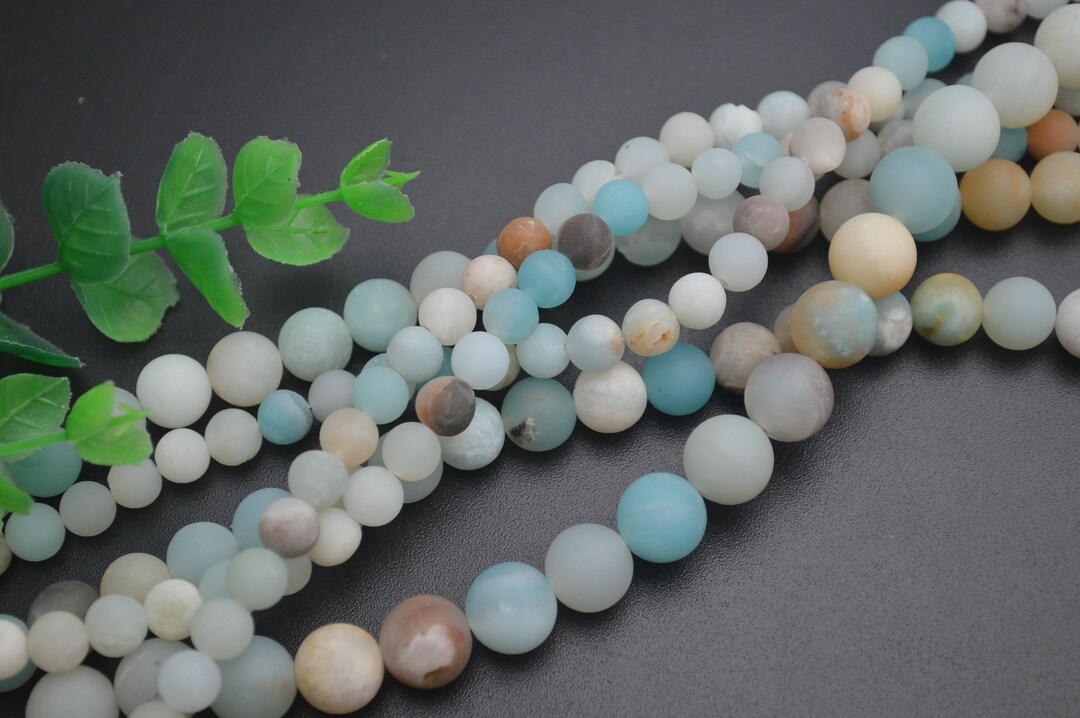 Matte Natural Mix Color Amazonite Stone Round Loose Beads 8mm 10mm 12mm ...