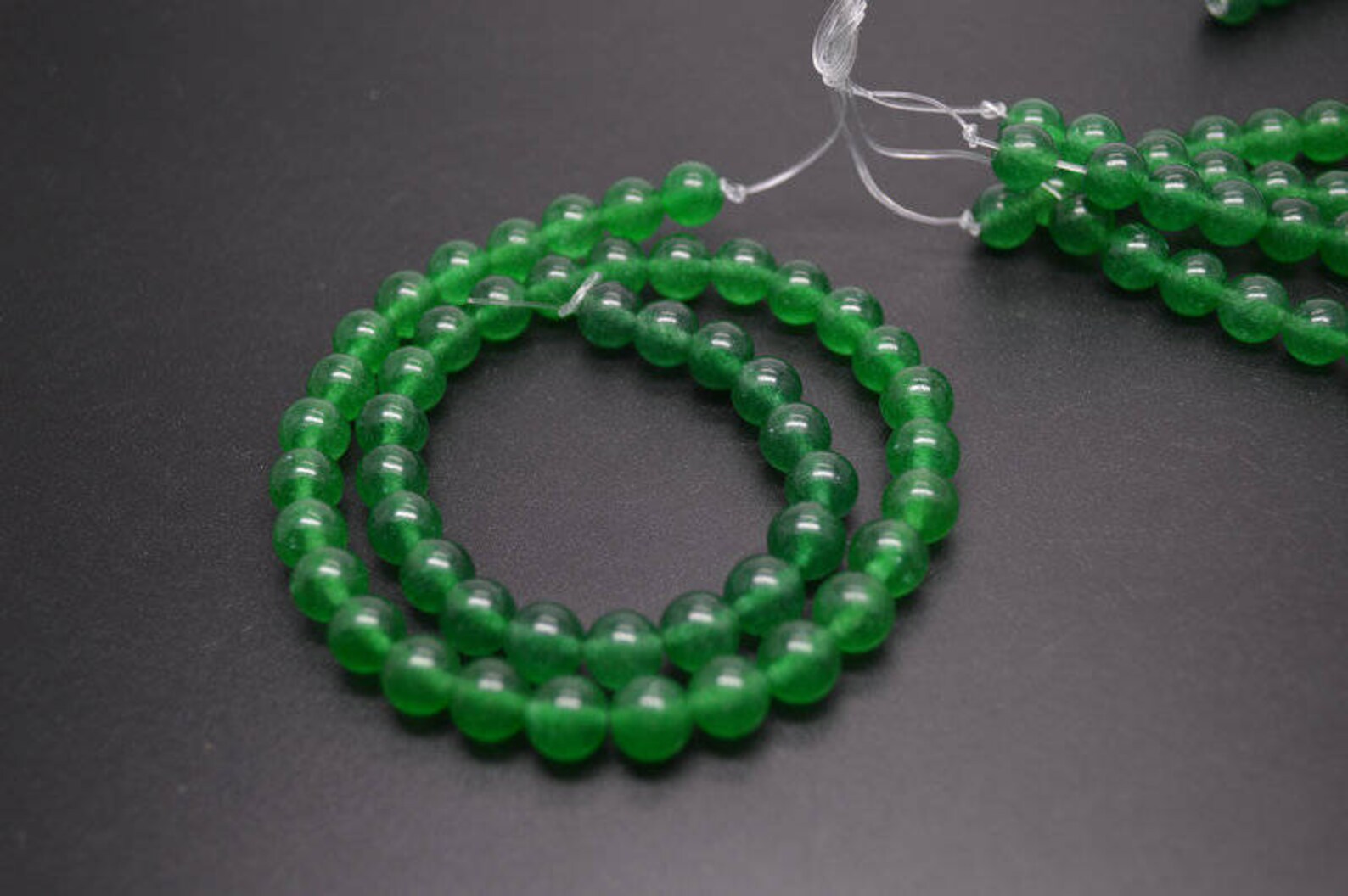 Dyed Green Malai Jade Stone Smooth Round Loose Beads DIY | Etsy