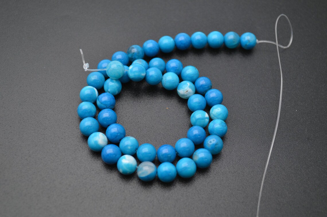 8mm Smooth Fire Agate Stone Round Beads Beautiful Veins DIY Jewelry ...