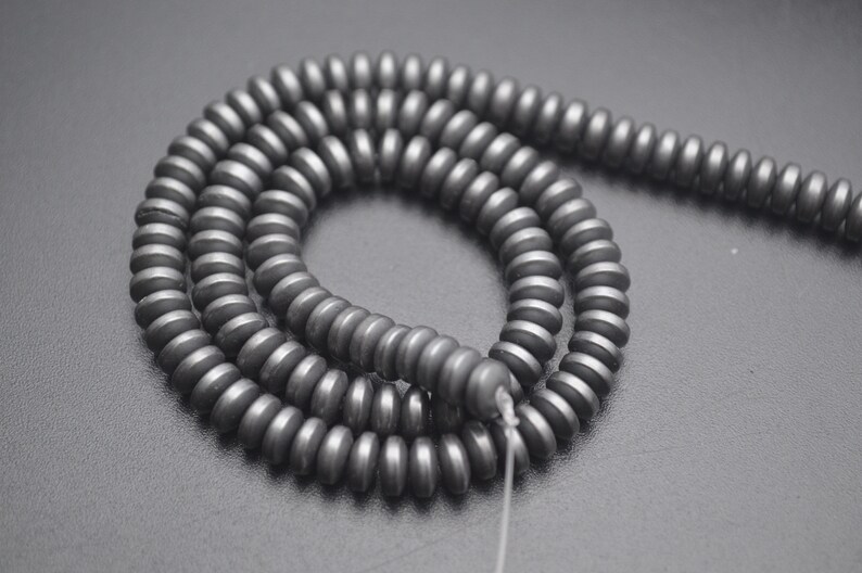 Matte Smooth Hematite Rondelle Spacer Loose Beads 2x4mm 3x6mm 4x8mm DIY ...