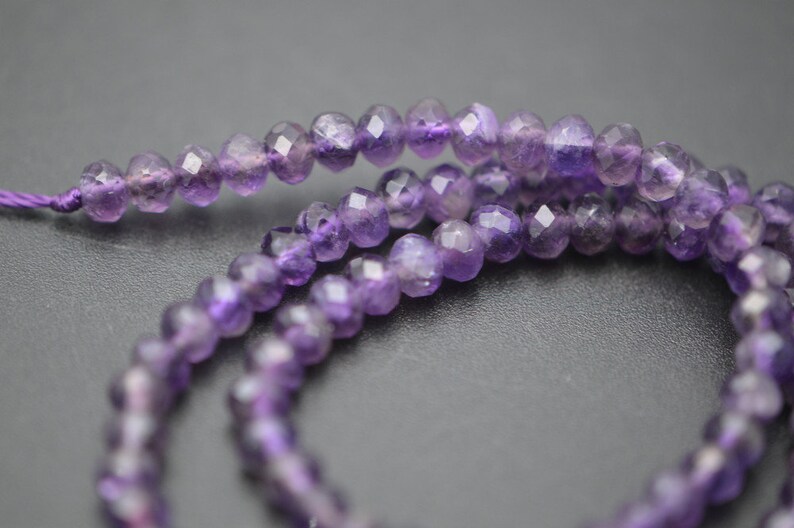 3x4mm Faceted Natural Amethyst Small Size Stone Rondelle Loose Beads - Etsy