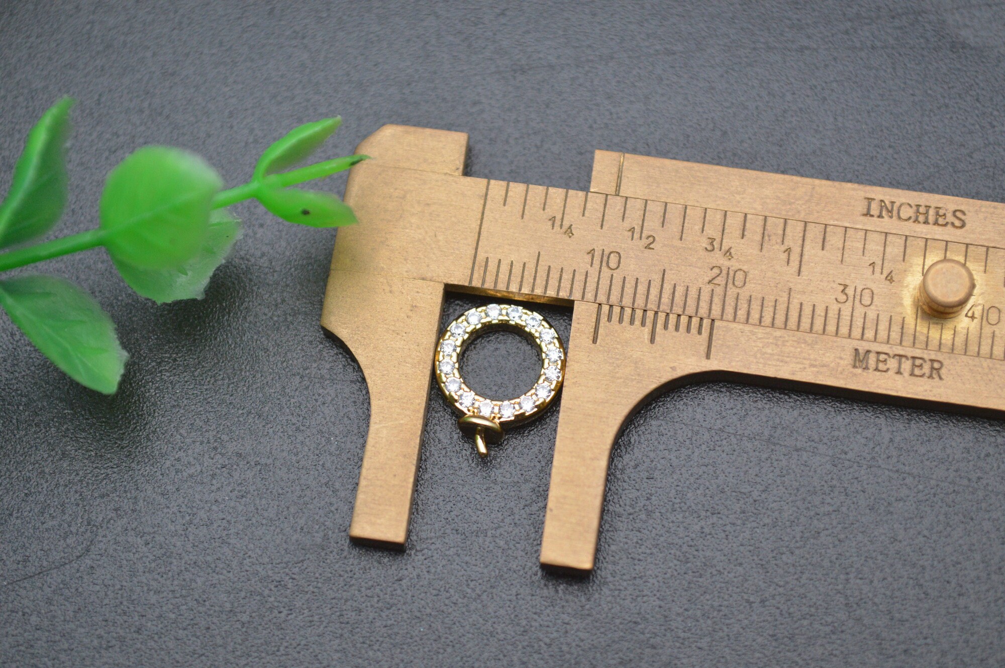 10pc Pin Style CZ Paved Round Circle Loop Jewelry Connectors for ...