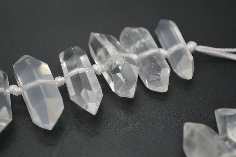 Natural Clear Crystal Double Point Pillar Stone Graduated | Etsy