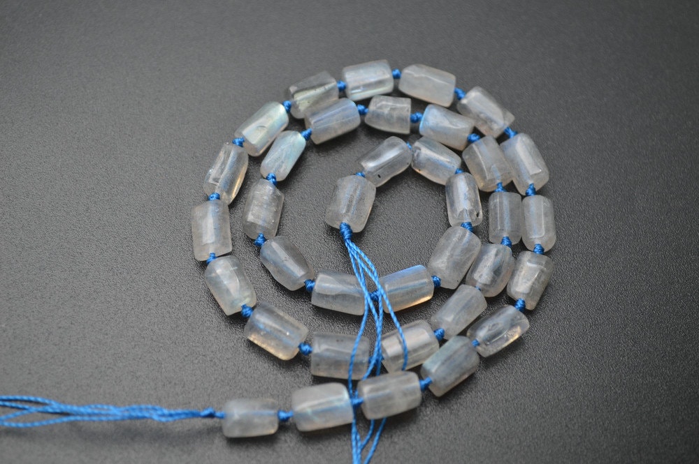 Natural Gemstone Stone Cylinder Tube Beads ( Amazonite / Lapis ...
