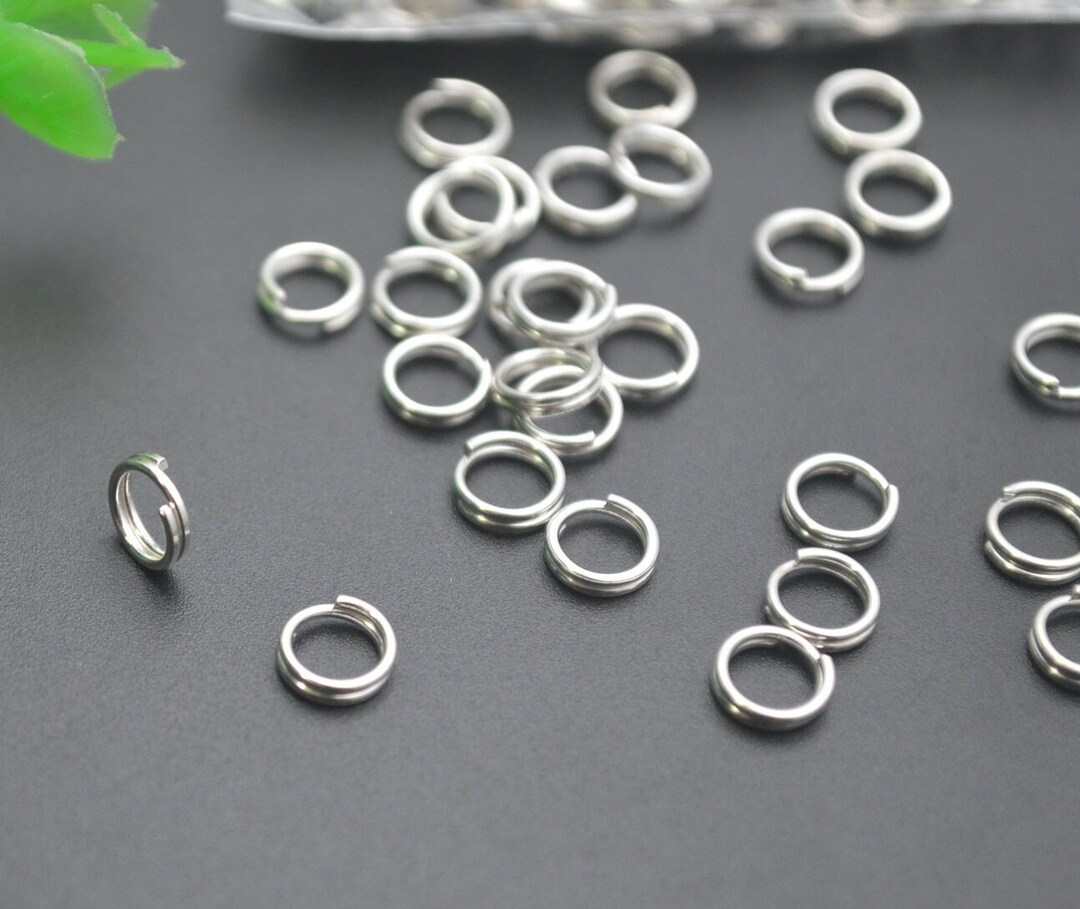 100pc Double split rings 925 silver Rings Sterling Silver Key Rings Jewelry Findings Supplies ...