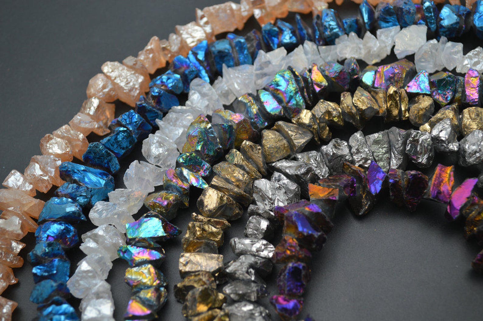 1 Strand Titanium Electroplating Natural Crystal Freeform - Etsy