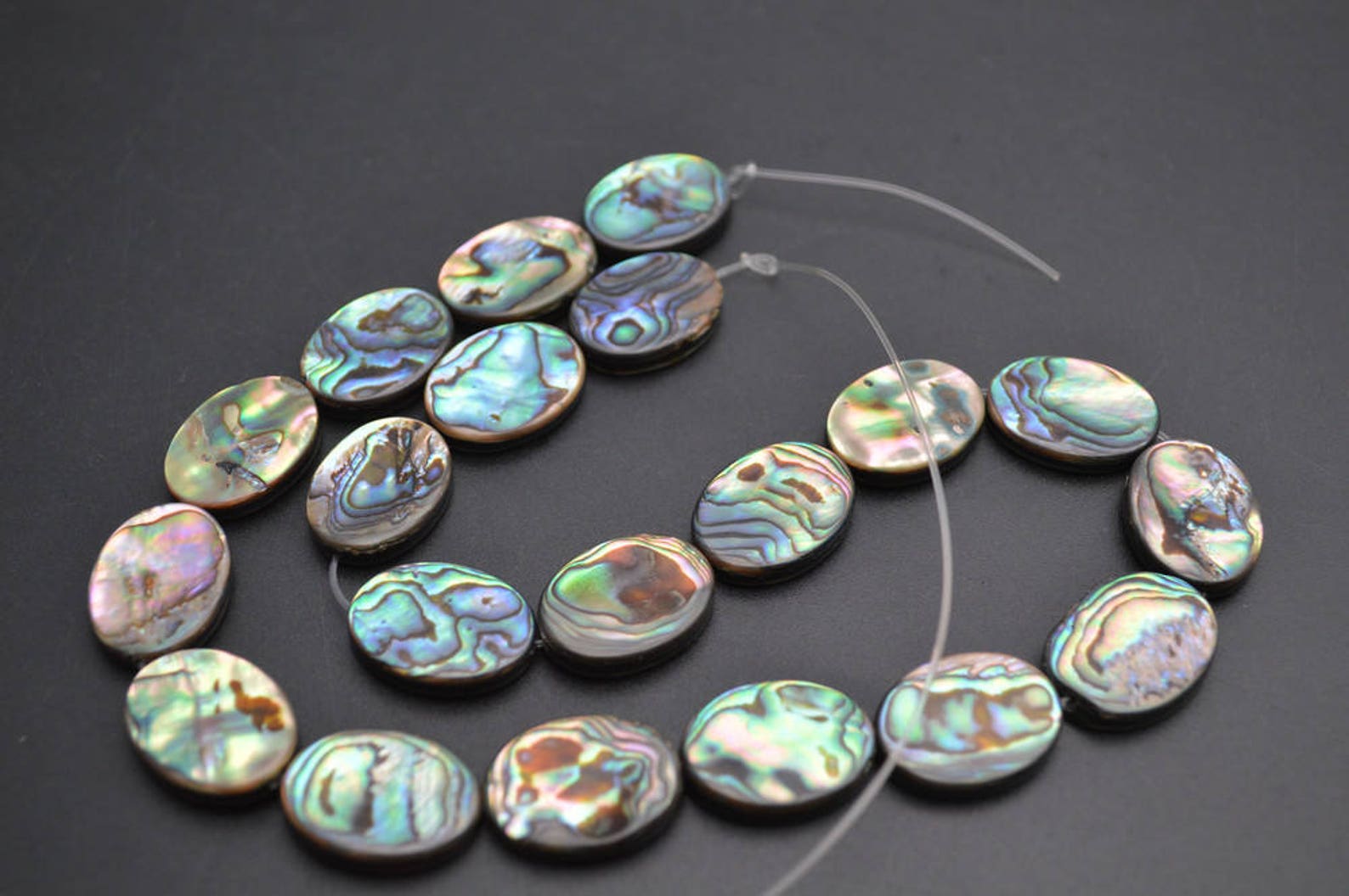 Natural Abalone Shell Flat Oval Loose Beads 8x10mm 8x12mm 10x14mm ...
