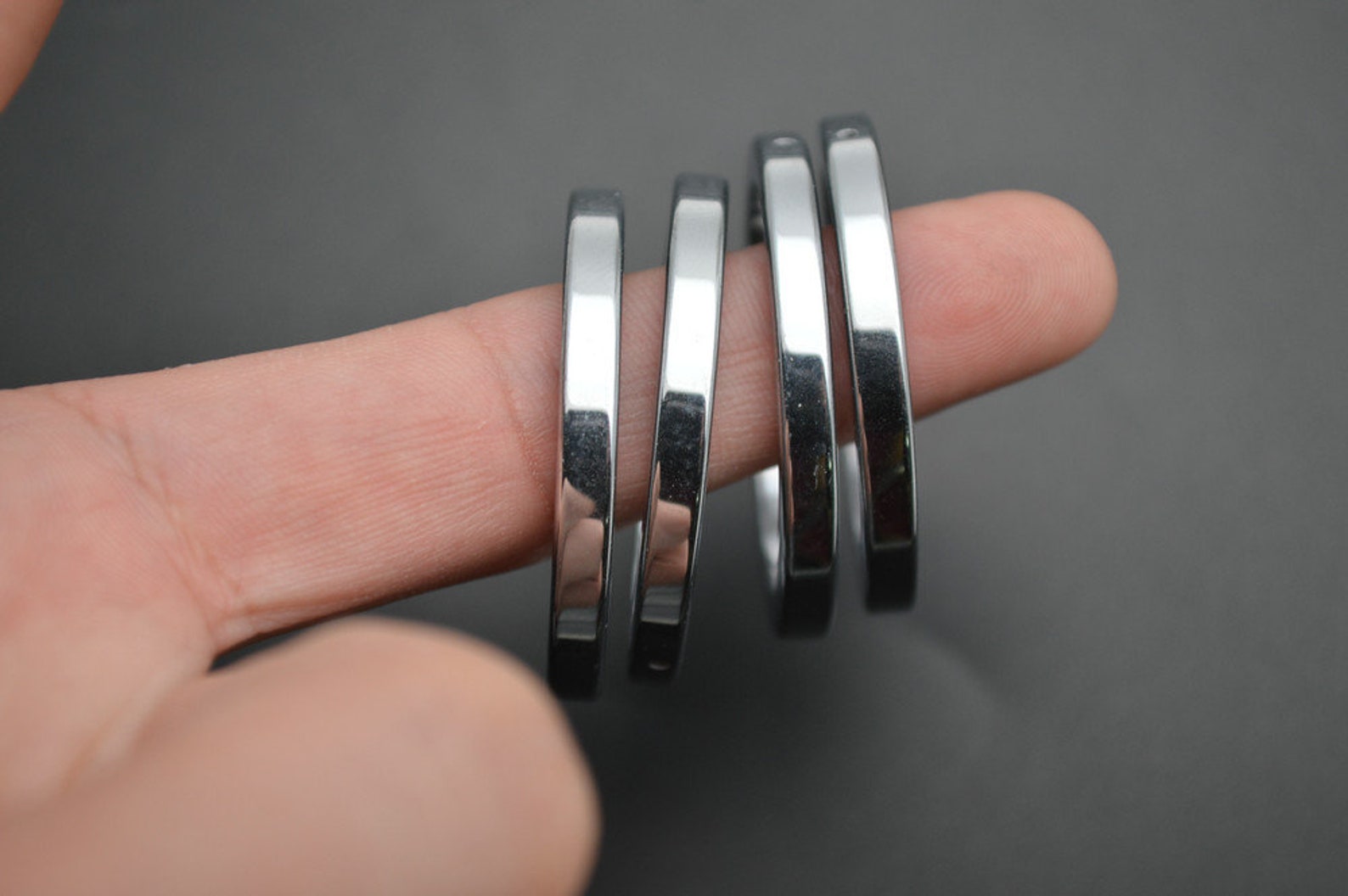 10pc Silver color plating Big size 38mm Hematite Round Circle | Etsy