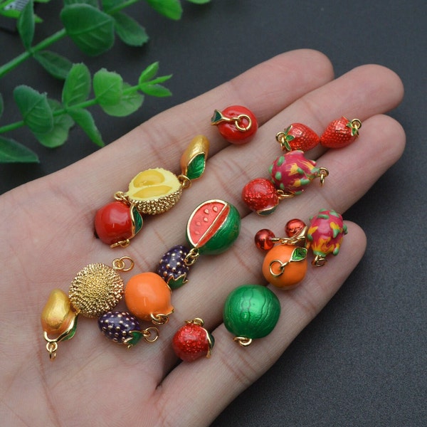 Fruits Enamel Charms - Etsy