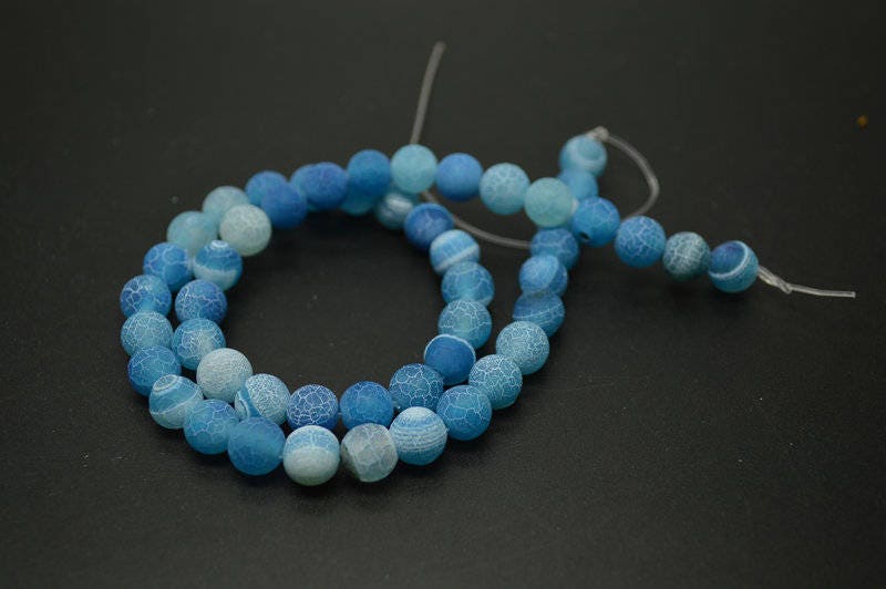 Various Color Matte Dull Polished Dragon Veins Agate Stone Round Loose ...