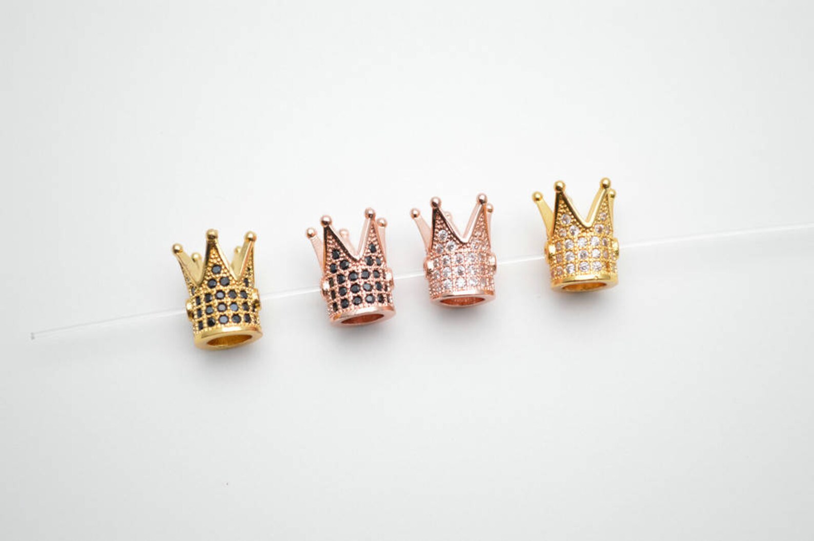 10pc 8x12mm Multi Color CZ Crown Shape Metal Loose Beads - Etsy